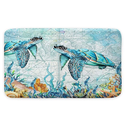 Sea Turtle Mat Soft Foam for Bath Indoor Absorbent Kitchen Rugs ...
