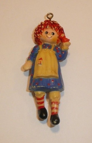 1975 Raggedy Ann Hallmark Keepsake Ornament Christmas Vtg Blue Dress ...
