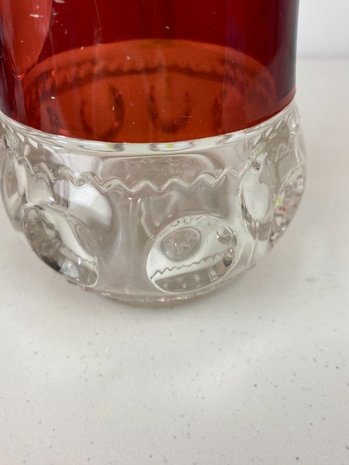 EAPG Beautiful King’s Crown Ruby Flash Milk Pitcher 8" Tall Tiffin ...