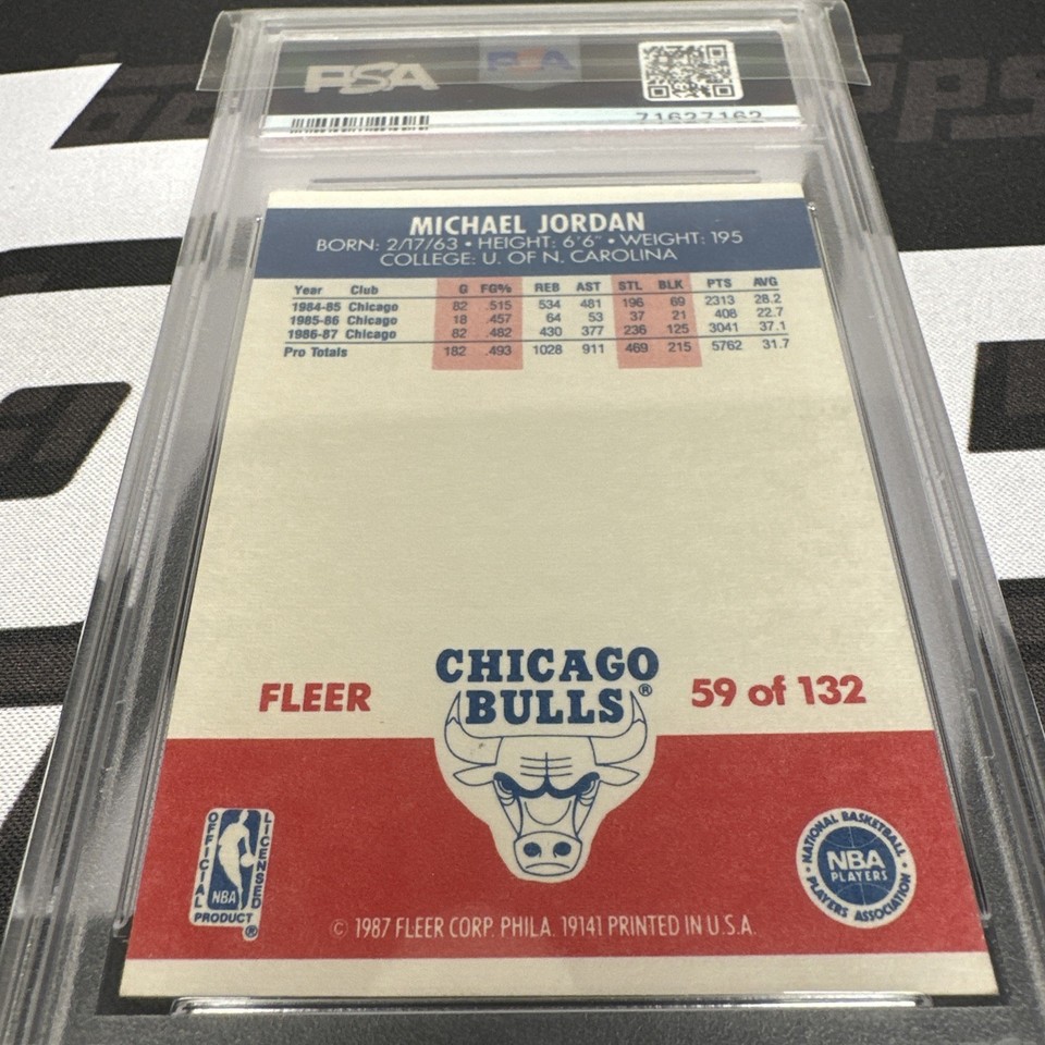 1987 Fleer #59 Michael Jordan PSA 7 Chicago Bulls NBA MVP HOF | eBay