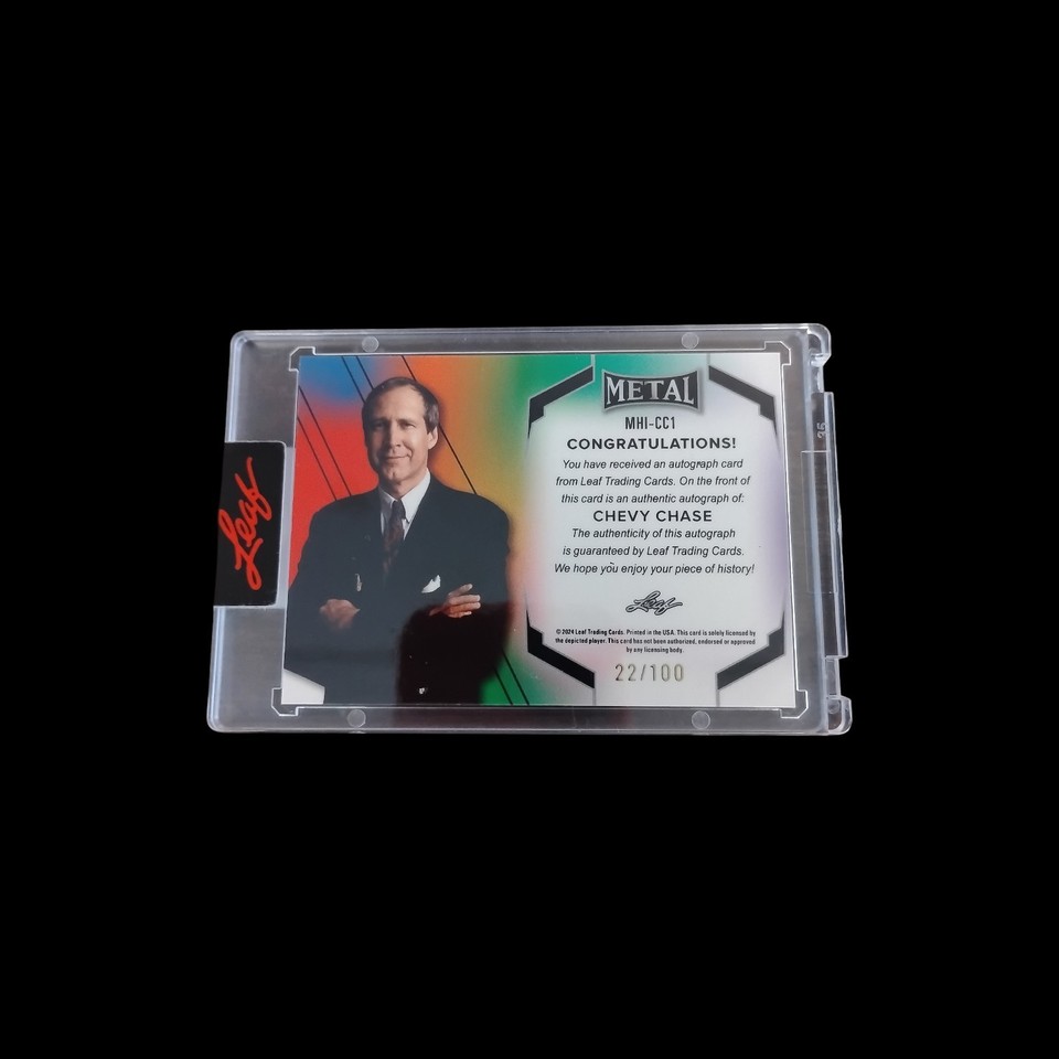 2024 Leaf Metal Chevy Chase Gold /100 Auto Inscription Autograph | eBay