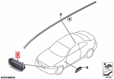 Genuine BMW F20N Front Radiator Kidney Sport Grille Right OEM ...