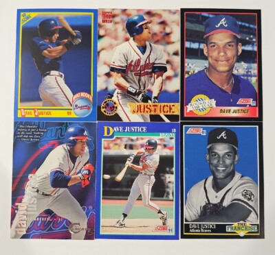 DAVID JUSTICE - 11 card lot all different! Rookie Atlanta Braves ...