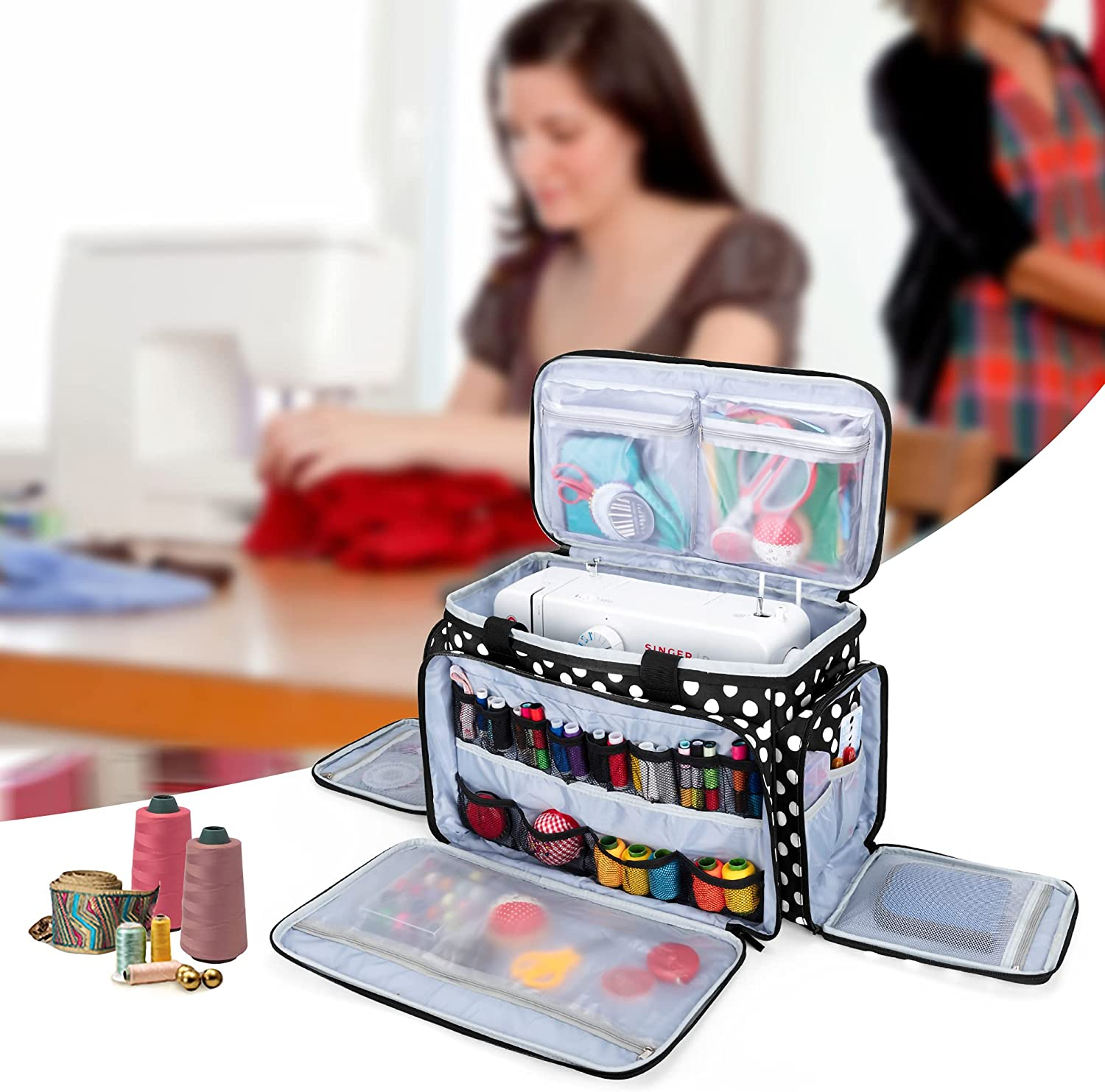 Sewing Machine Carrying Bag with Removable Padding Pad, Travel Case for ...