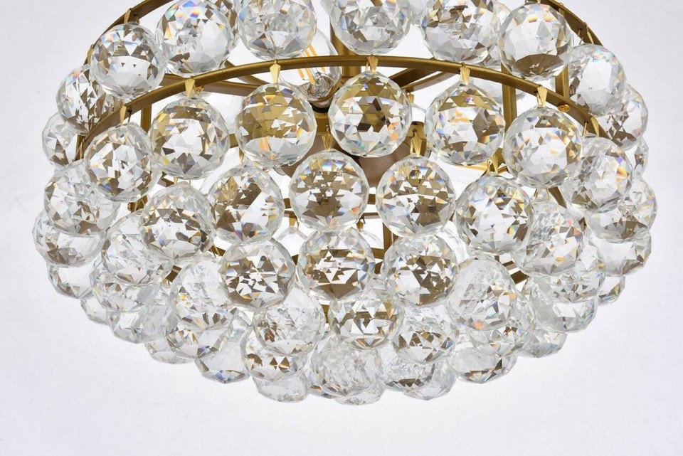 Chandelier Crystal Balls Pendant Light Fixture Brass Color Dining Room ...