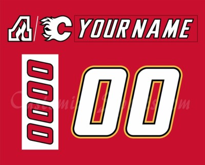 Calgary Flames Customized Number Kit For 1995-2000 Away Uniform | eBay