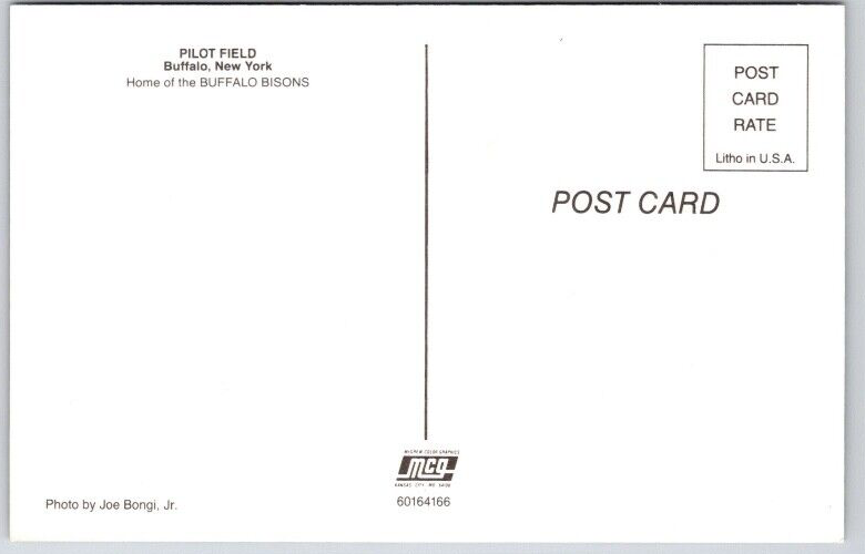 BASEBALL POSTCARD PILOT FIELD, BUFFALO, N.Y. BUFFALO BISONS, Aerial ...