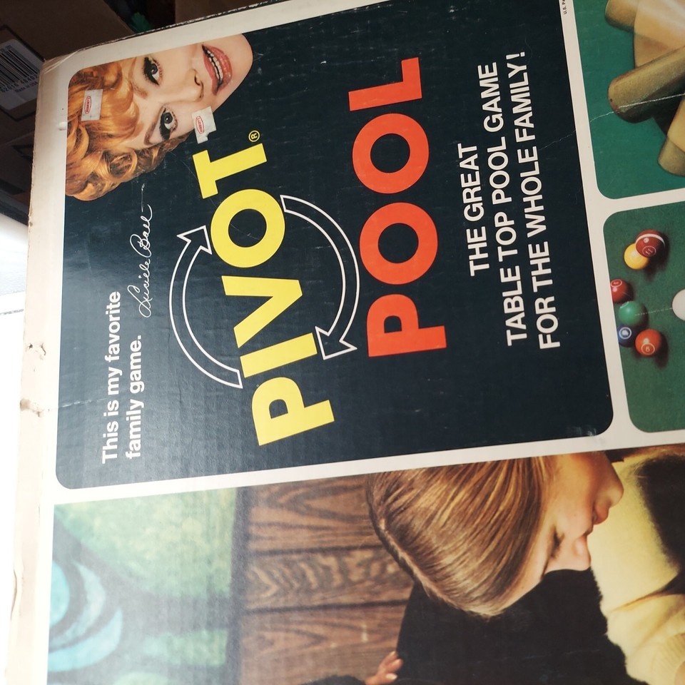 1972 Pivot Pool Tabletop Game & Original Box Milton Bradley 100% ...