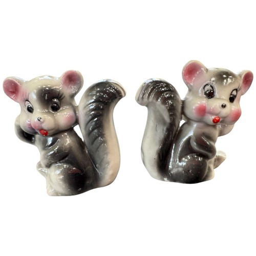 Vintage Anthropomorphic Squirrels Skunks Black White Salt and Pepper Shakers | eBay