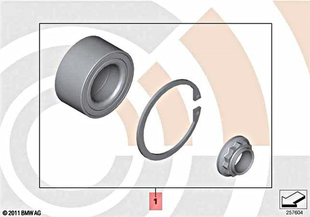 Genuine BMW OEM 33412295519 Service Kit Wheel Bearing Rear for sale ...