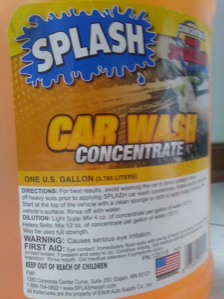 SPLASH CAR WASH CONCENTRATE 1 Gallon Makes 30 Gallons Free Shipping | eBay