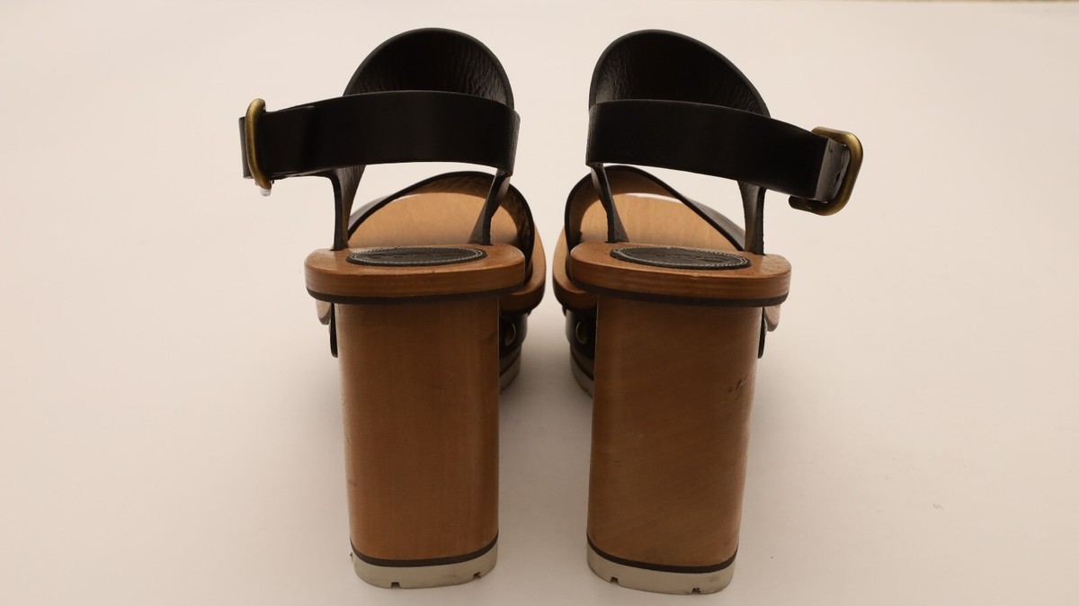 Chloe Woody Platform Wedge Sandals Size 40/US 10 in Black Chloe Woody Platform Wedge Sandals Size 40/US 10 in Black