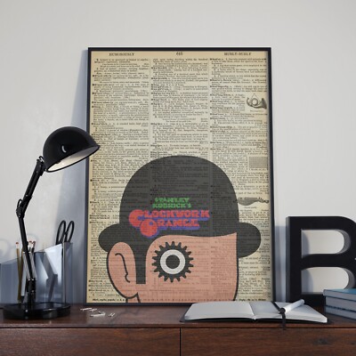 Vintage Dictionary Art Poster - Clockwork Orange Movie Poster Wall ...