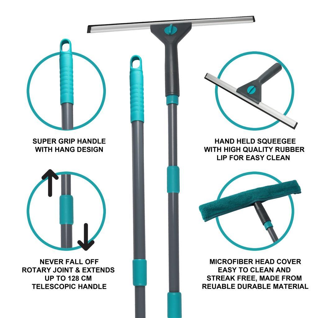Telescopic Window Cleaning Pole Conservatory Roof Cleaner Extends up to ...
