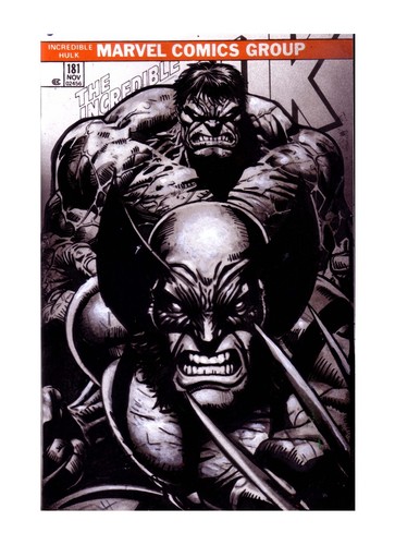 THE INCREDIBLE HULK 181#_ HULK and WOLVERINE SKETCH COVER Original ...