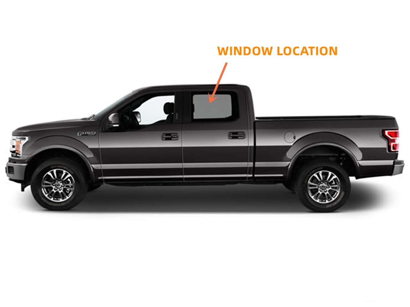 Left Rear Door Window Glass For 15-22 F150 / 17-22 F250 F350 F450 F550 ...