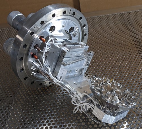 perkin elmer PHI 4 axis sample stage on 8" conflat uhv vacuum flange ...