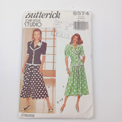 Butterick Joan Leslie Studio 6574 Women Size 12-16 Top Split Skirt ...