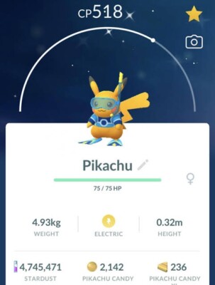 Shiny Scuba Pikachu Pokemon Go Trading | eBay