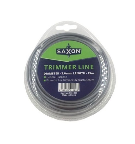Saxon 15m Trimmer Line - 3.0mm Whipper snipper line Trim Garden ...