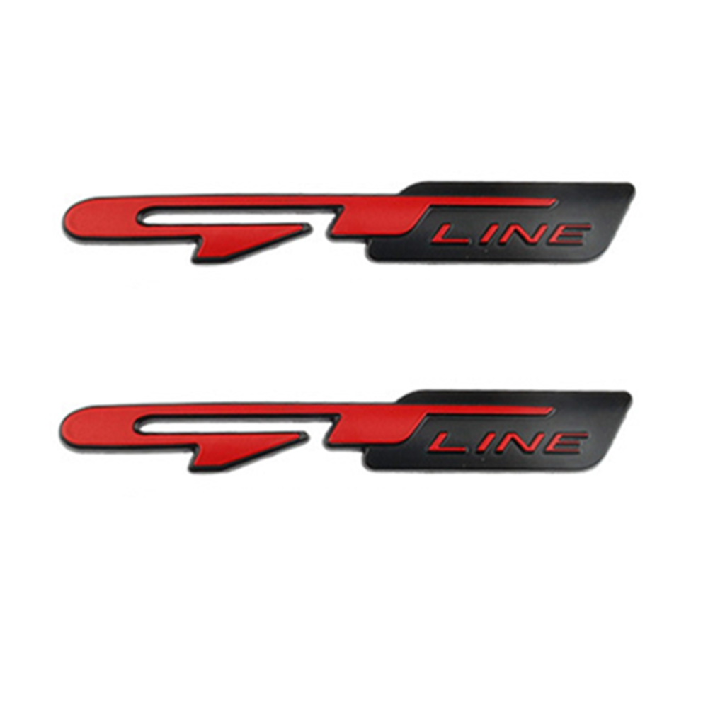 2x Red Black GT Line Logo L&R Fender Door Emblems for Soul Forte Optima ...