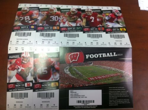 2014 WISCONSIN BADGERS FOOTBALL SEASON TICKET STUB STRIP SHEET MELVIN ...