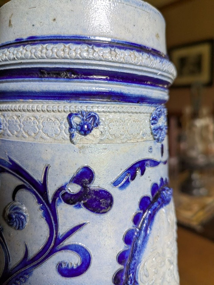 Antique 1600s? Westerwald Stoneware Stein Beer Cooler Crock Heraldry ...