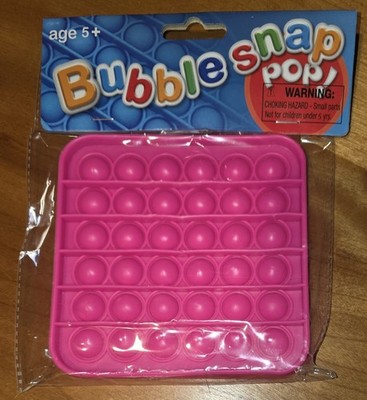 Bubble Snap Pop! Pink Square Shaped Stress Reliever/Fidget Toy 5+ | eBay