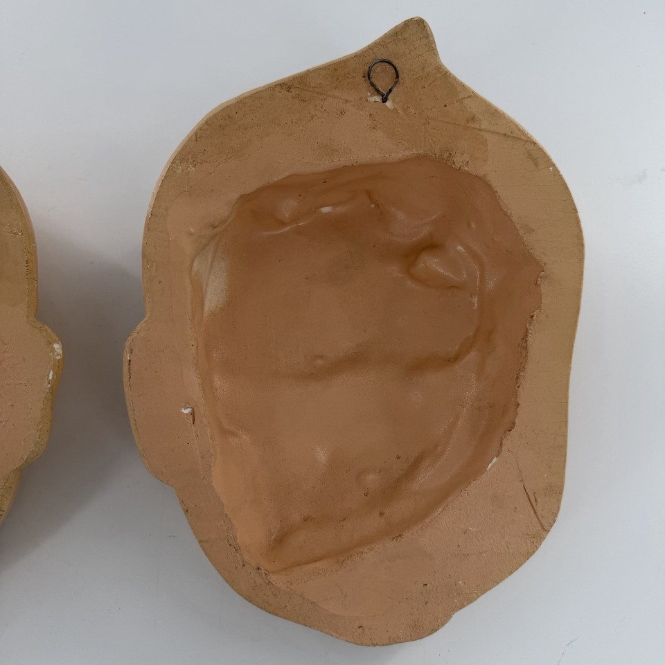 VTG Chalkware Baby Faces Wall Masks Crying Laughing Oddities Curio ...