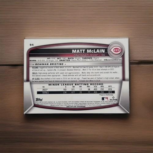 2023 Bowman Chrome - Matt McLain #94 (RC) | eBay