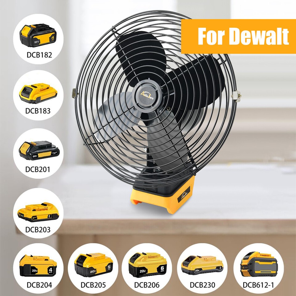 Camping Fan For Dewalt 20V Max Battery Cordless Jobsite Fan Foldable ...