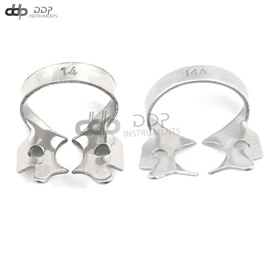 2 Pieces Of Endodontic Rubber Dam Clamps # 14 & 14A Molars Dental ...