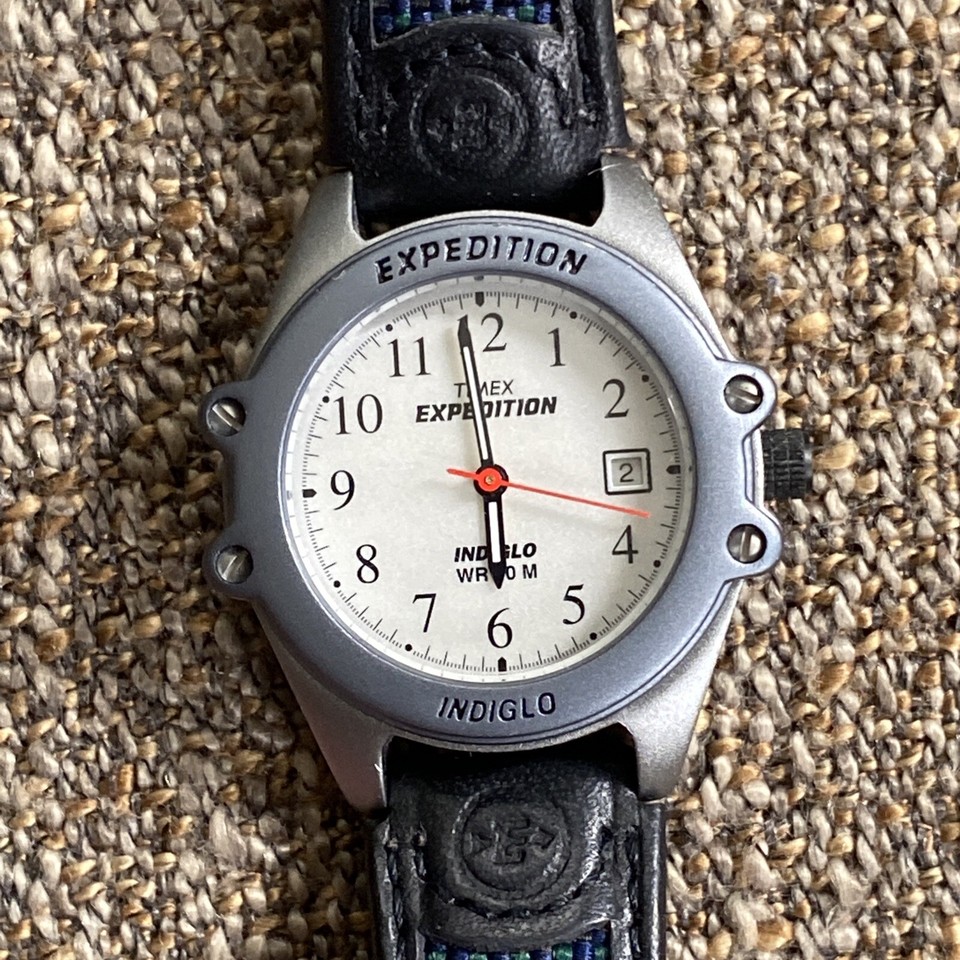 Timex Expedition Womens Watch 32mm Silver Tone Case With Leather Band ...