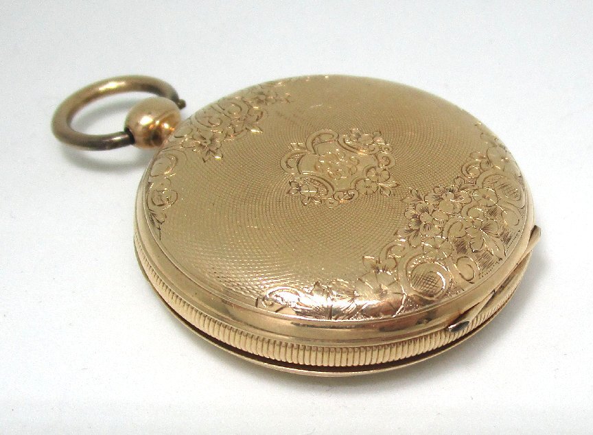 HF Benoit Geneva 14K Yellow Gold Key Wind Pocket Watch #42996 key and ...