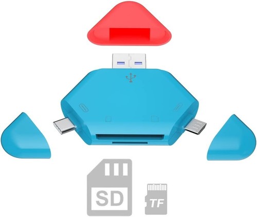 3in1 SD/TF Card Reader for USB-C,USB-A,Micro USB Devices,Portable ...