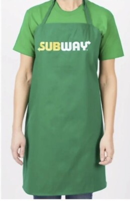 1-PACK Subway Green Full Apron Restaurant Uniform Employee Crew, New | eBay