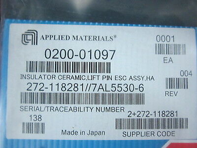 Applied Materials (AMAT) 0020-01097 Insulator Ceramic, Lift Pin ESC ...