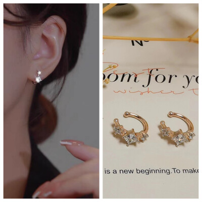 Pair Earring Stud Crystal Dangle Dics Wedding Titanium Plated Xmas Gift ...