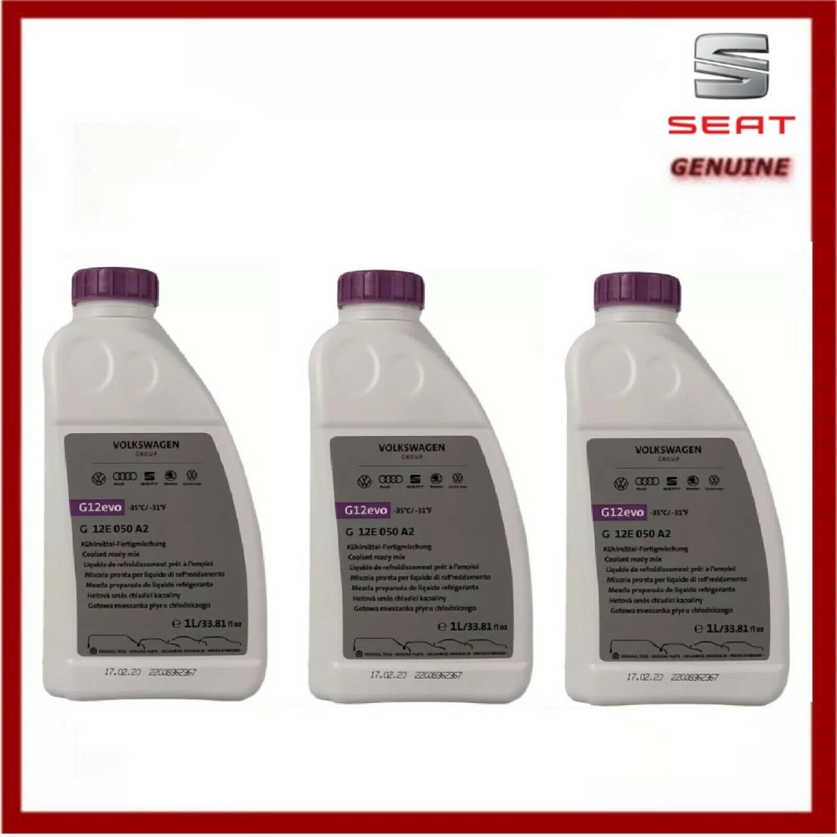 G013a8jm1 Coolant GENUINE VW G12 G13 COOLANT ANTIFREEZE 1.0LTR