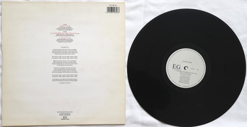 KILLING JOKE - ORIGINAL 12" SINGLE UK RELEASE - SANITY | eBay