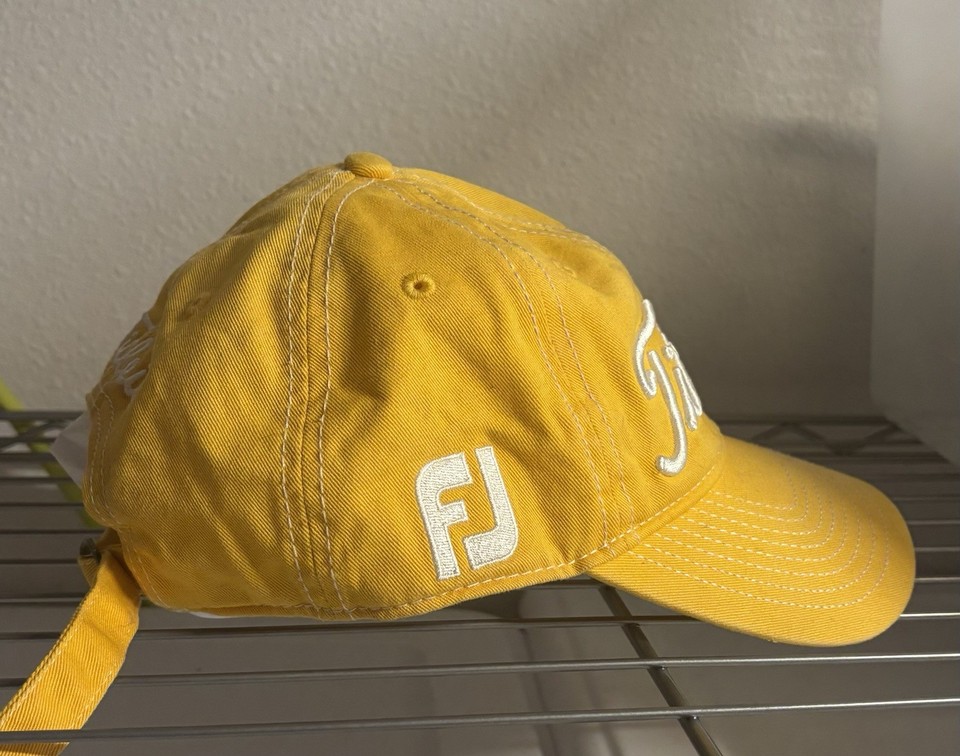Titleist Yellow Baseball FJ Adjustable Pro V 1 Hat Adjustable Cap Golf ...