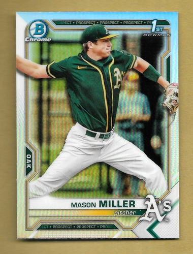 MASON MILLER 2021 TOPPS BOWMAN CHROME 1ST REFRACTOR ROOKIE RC CARD #BDC ...