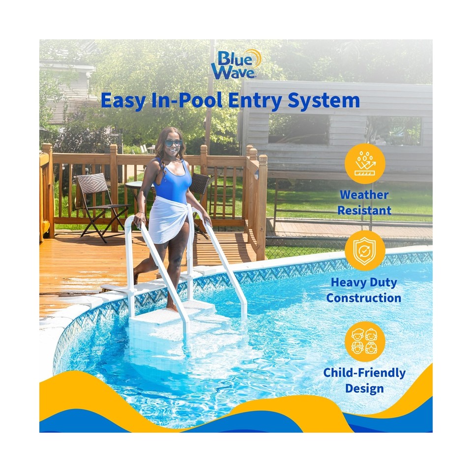 Blue Wave Easy Pool Step Above Ground Swimming Pool Step to Deck Pool ...