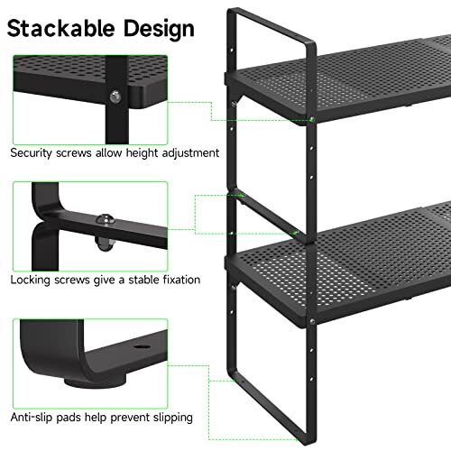 SOFRON Expandable Cabinet Storage Shelf Stackable Organizer Rack for ...