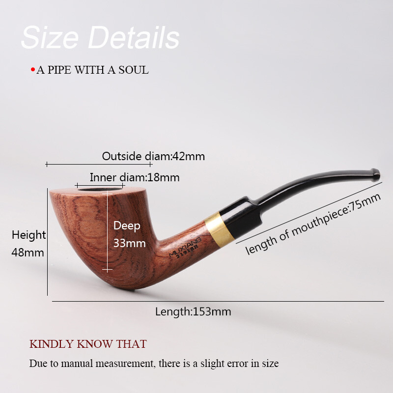 MUXIANG Rosewood Tobacco Smoking Pipe Handmade Wooden Pipes Kit with ...