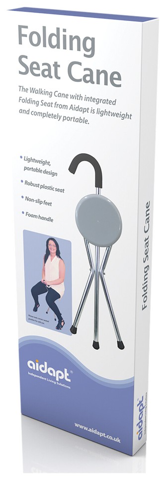 Disability Medical Aid Folding Seat Cane Stool (Walking Stick & Chair ...