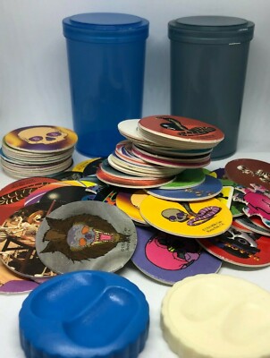 100 Pogs / Milk Caps + 2 Slammers + 2 Pog Containers! 2 player lot! | eBay