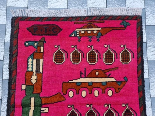 Handmade Afghan Vintage War Rug Historical Knotted War Rug Wool Area ...