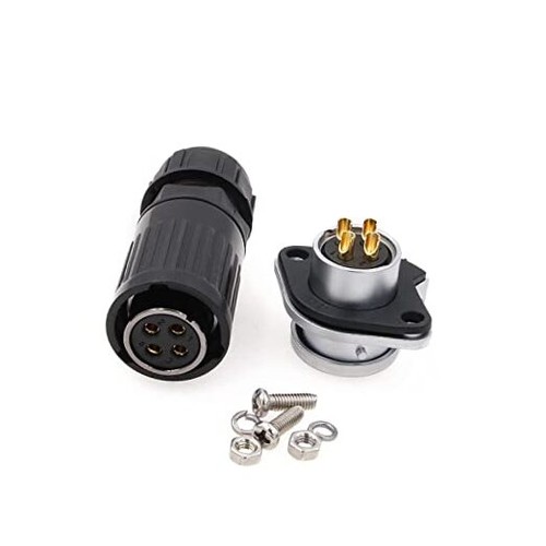 HP20 4 Pin Electrical Wire Connector Panel Mount Female plug+male ...