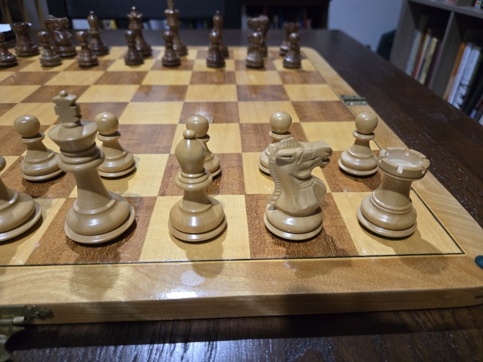 Library Chess Set For Anakysis New Boxwood & Sheesham 2.6" King | eBay